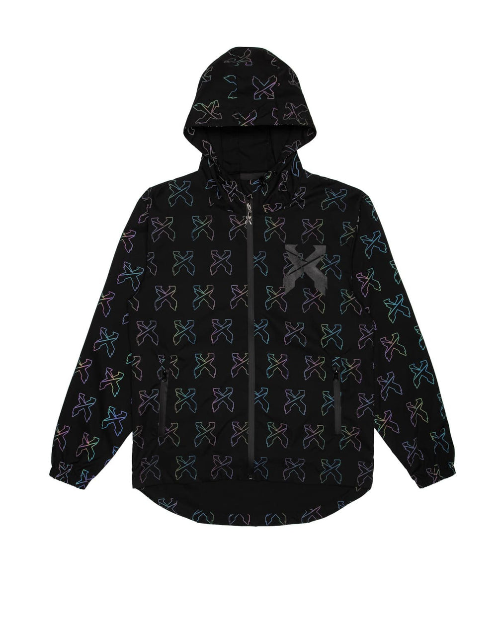 Excision 'Sliced' Logo All-Over Spectrum Reflective Zip Up Jacket