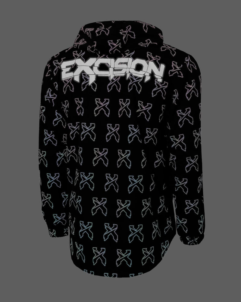 Excision 'Sliced' Logo All-Over Spectrum Reflective Zip Up Jacket